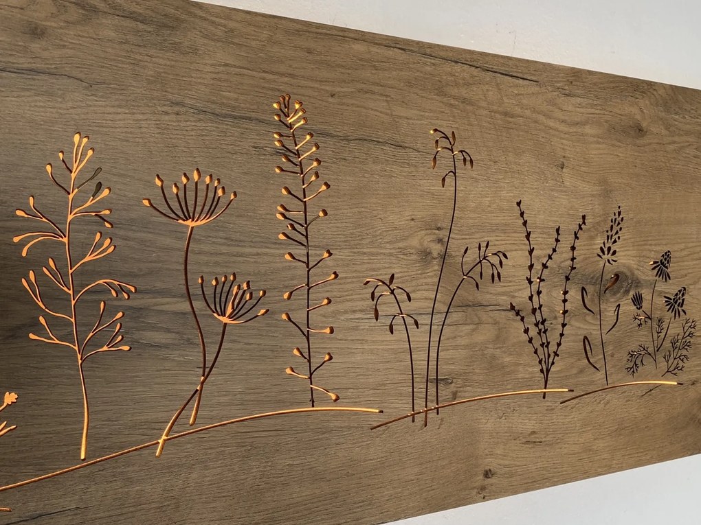 Li-Go "Louka dlouhá" světelný obraz 230V 120x40 cm provedení povrchu: bílá