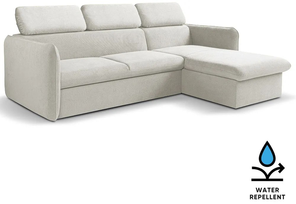 Malá sedací souprava SLIM | 235x179 cm | PRAVÁ | 02 šedobílá | rozkládací + úložný prostor