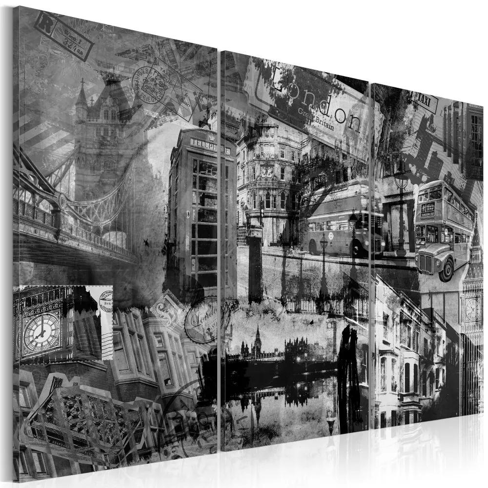 Obraz na plátně Bimago - The essence of London - triptych 60x40 cm