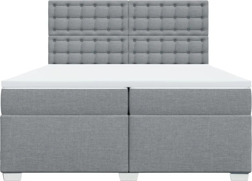 Box spring postel s matrací světle šedá 200 x 200 cm textil 3292909