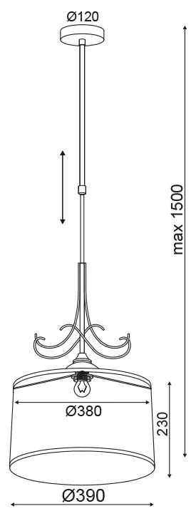 ACA DECOR Závěsné svítidlo POIROT max. 60W/E27/230V/IP20