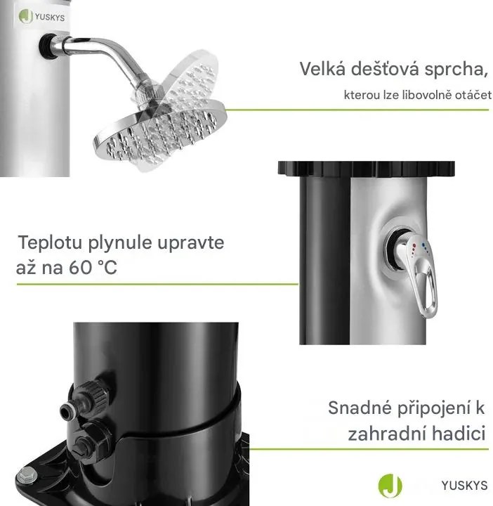Juskys Zahradní solární sprcha Victoria 40 L