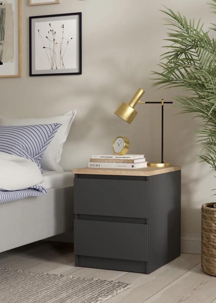 FALCO Noční stolek Simplicity 230 šedá/jackson hickory