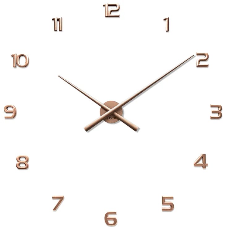 Rose gold nalepovací hodiny LAVVU 3D STICKER Rose Numerals LCT1173