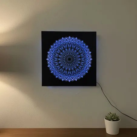LED dřevěný obraz Mandala - světelný obraz | SENTOP LED0251