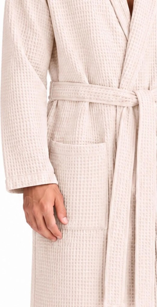 Unisex vaflový župan Vestis Saimaa béžový - L