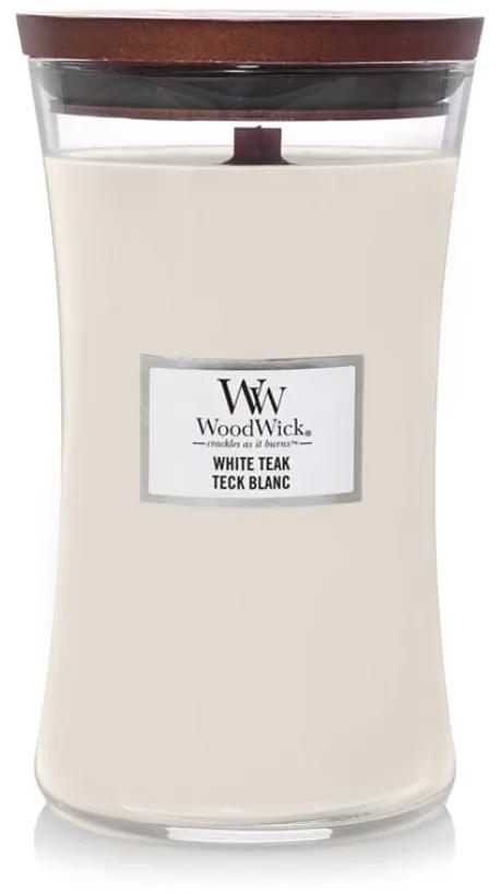 WoodWick - vonná svíčka White Teak (Bílý teak) 609g