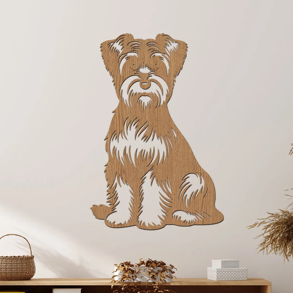 dřevo života Dřevěný obraz Dandie Dinmont Terrier Zvolte rozměr (cm): 27x40, Zvolte barvu dekoru: Černá