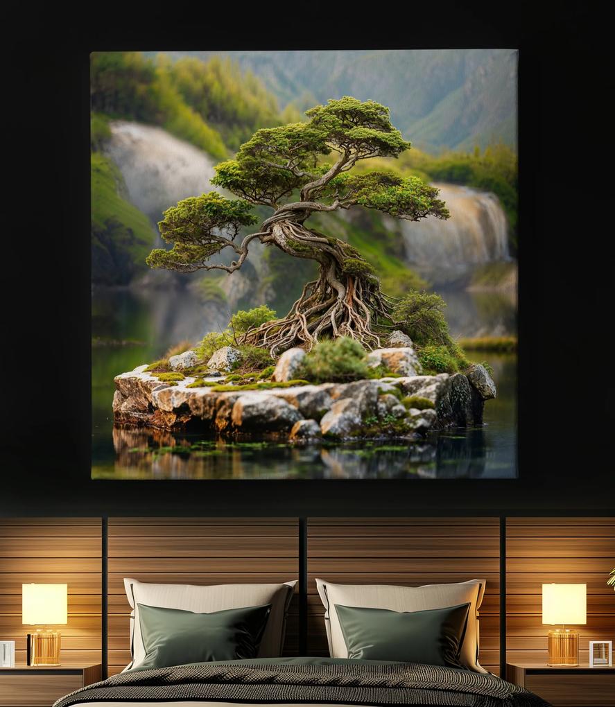 Obraz na plátně - Strom života Ostrovní Bonsai FeelHappy.cz Velikost obrazu: 40 x 40 cm