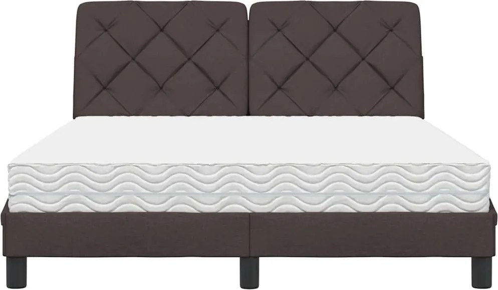 Postel s matrací tmavě hnědá 120 x 200 cm textil 3310730