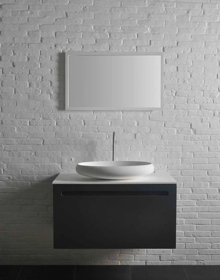 Sapho, THIN oválné umyvadlo 600x400x112mm, na desku, matná bílá, WN213