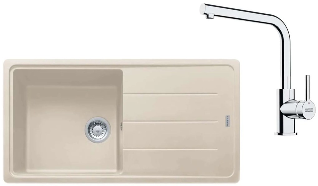 Franke - Kuchyňský set G264SA, fragranitový dřez BFG 611 a baterie FS 3230.031, sahara/chrom 114.0700.742