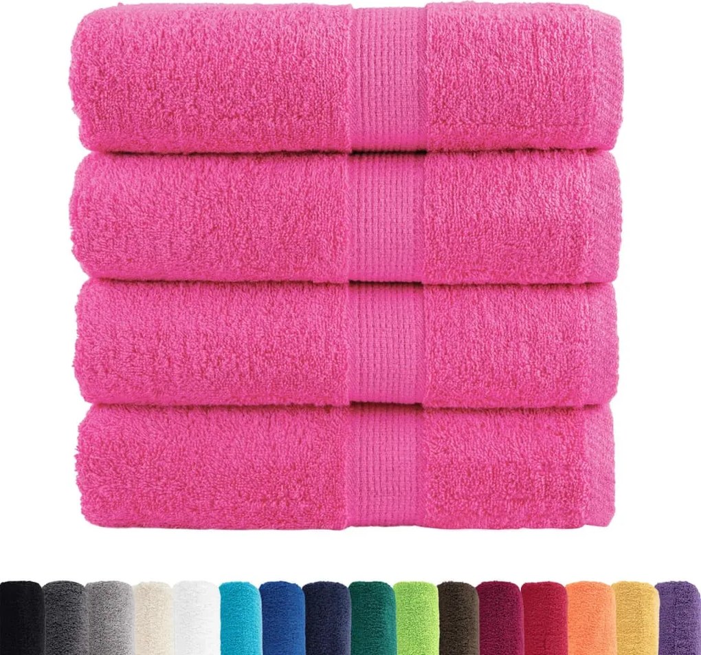Prémiové mycí utěrky SOLUND 4 ks růžové 30x30 cm 600 g/m² 137516