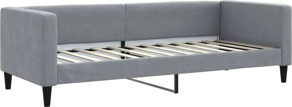 Válenda s přistýlkou a zásuvkami světle šedá 80 x 200 cm textil 3196627