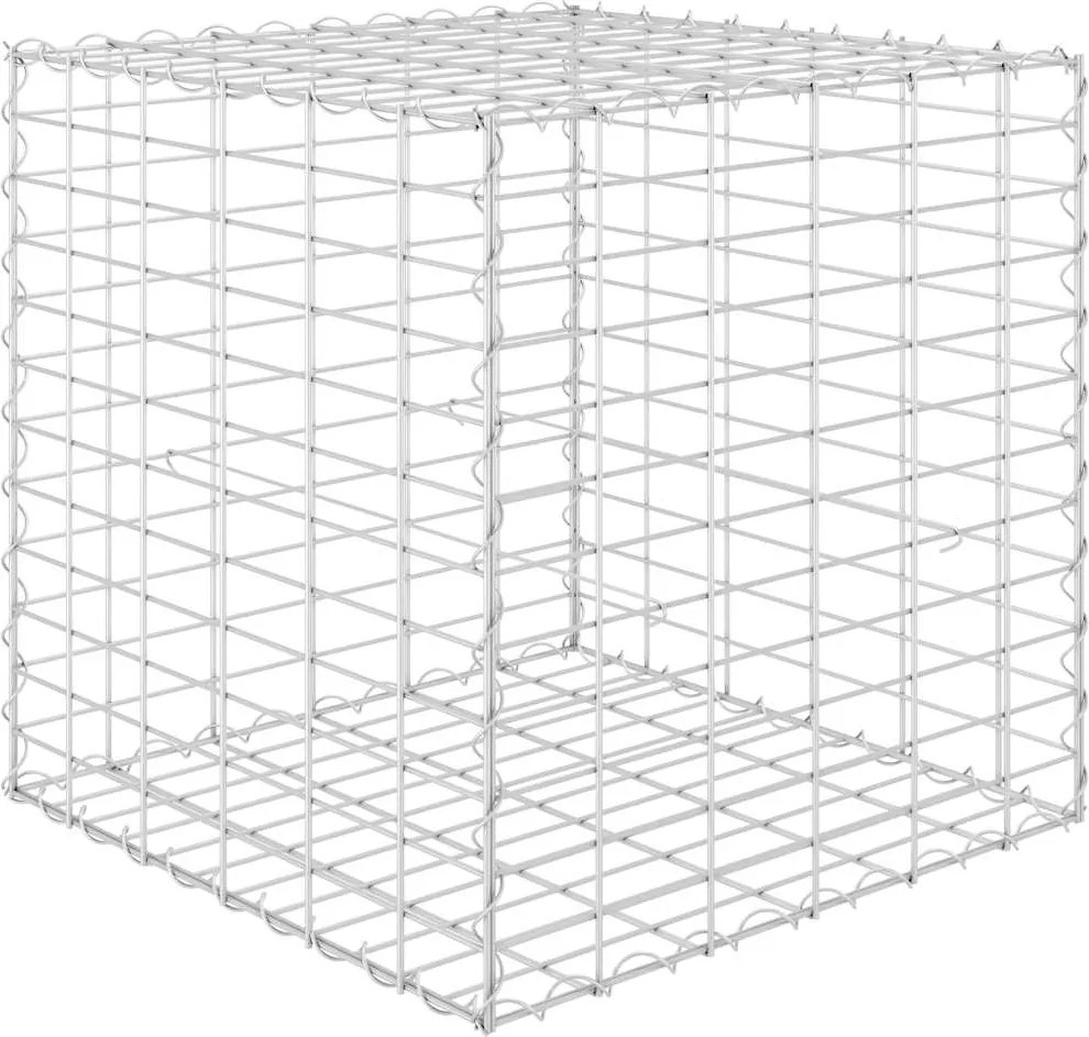 Gabionový vyvýšený záhon krychle ocelový drát 60 x 60 x 60 cm 145651