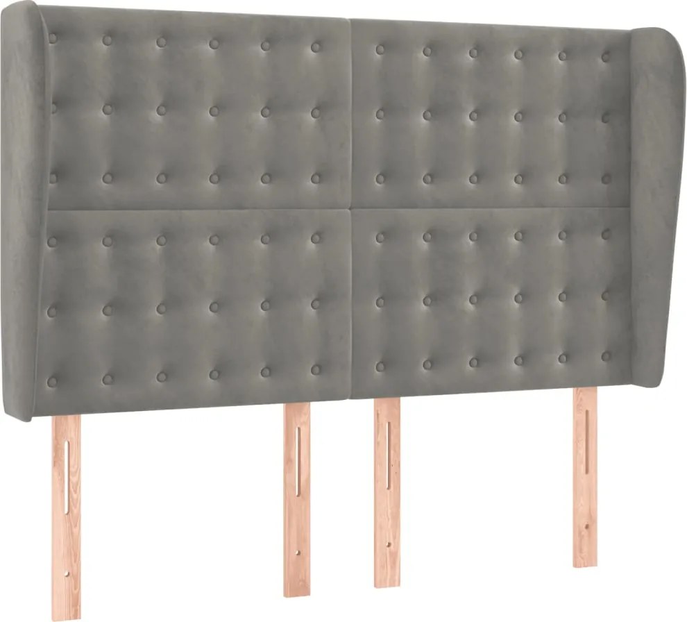 Box spring postel s matrací a LED světle šedá 140x200 cm samet 3136365