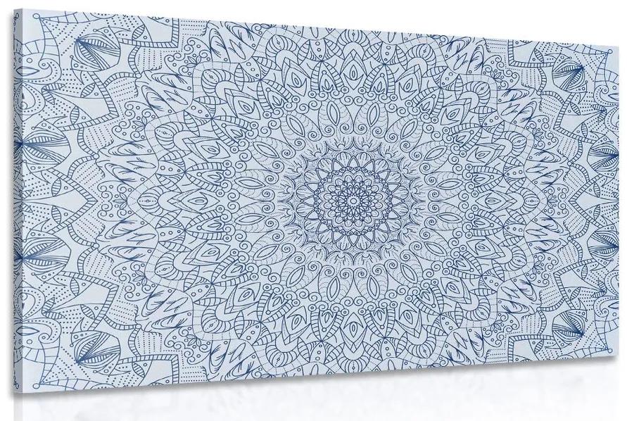 Obraz detailní ozdobná Mandala v modré barvě Varianta: 90x60