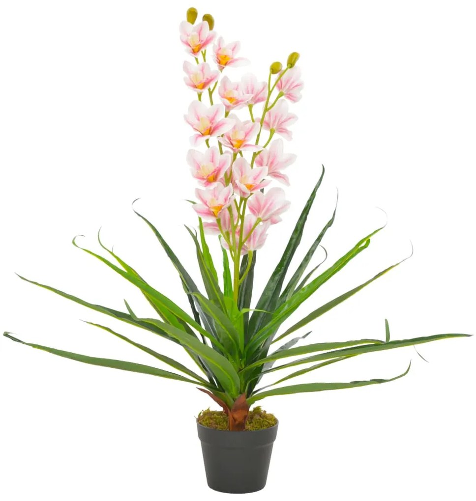 280169 vidaXL Umělá rostlina orchidej s květináčem růžová 90 cm