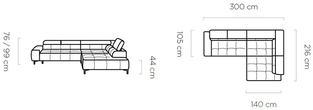 Wersal Akce - Sedací souprava rohová Plaza L s posuvným sedem i opěrem - Pravý roh