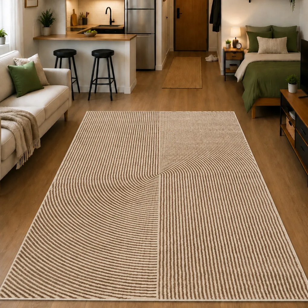 Angel Carpet, Kusový koberec Zafiro 19 Gold, 120x170, žlutá, kancelář