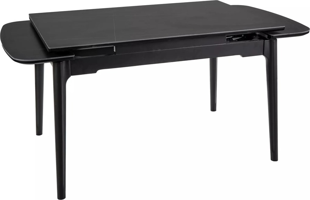 Jídelní rozkládací stůl Sento 120/180 cm keramika černý mramor/černý