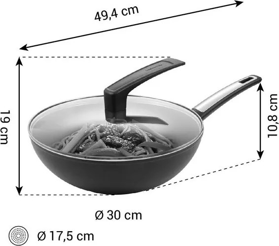 TESCOMA Wok i-PREMIUM ø 30 cm, s poklicí