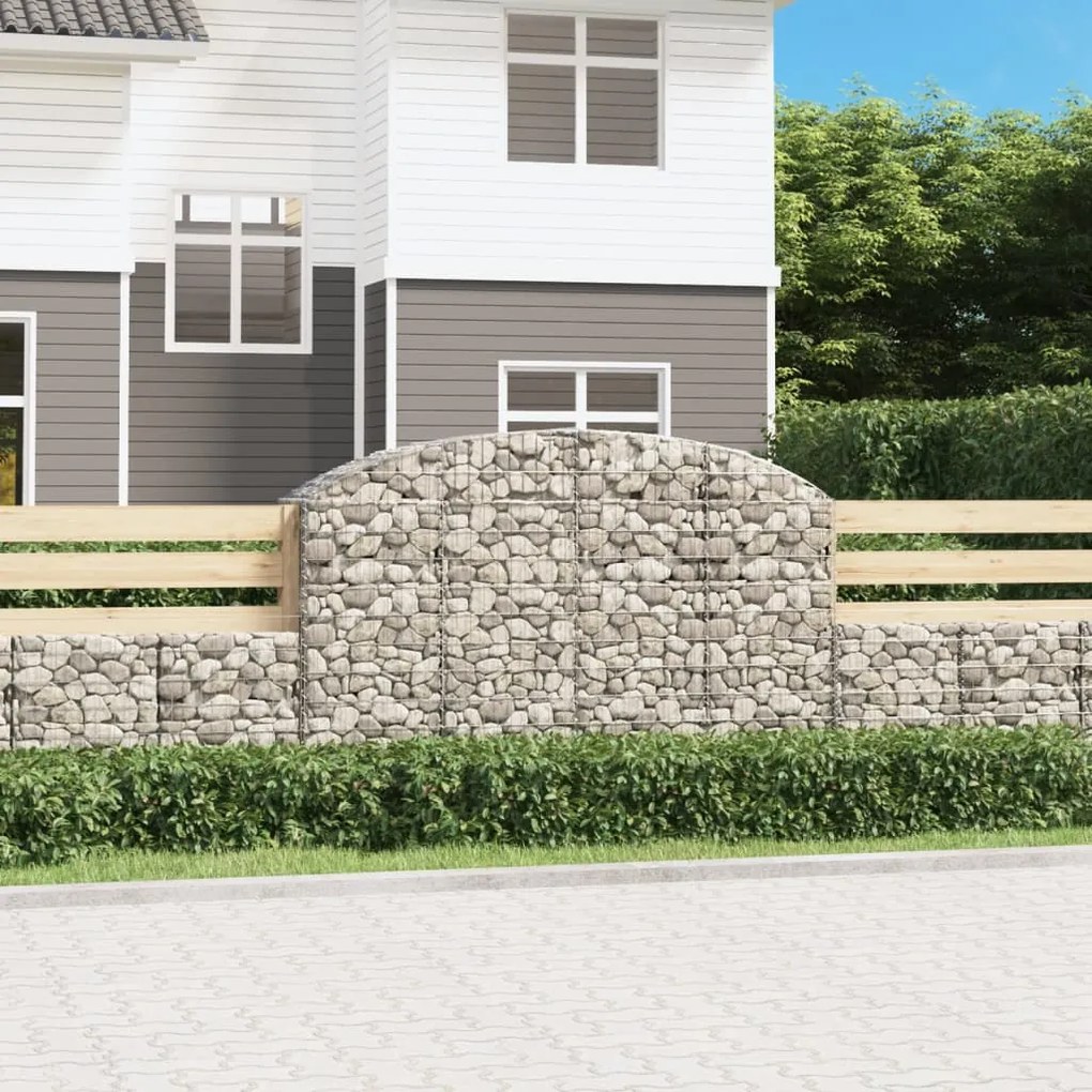 Klenutý gabionový koš 200 x 50 x 120/140 cm pozinkované železo 153476