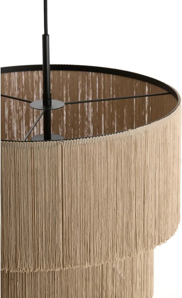 Taupe závěsné svítidlo s textilním stínidlem ø 10 cm Malaika – Light & Living