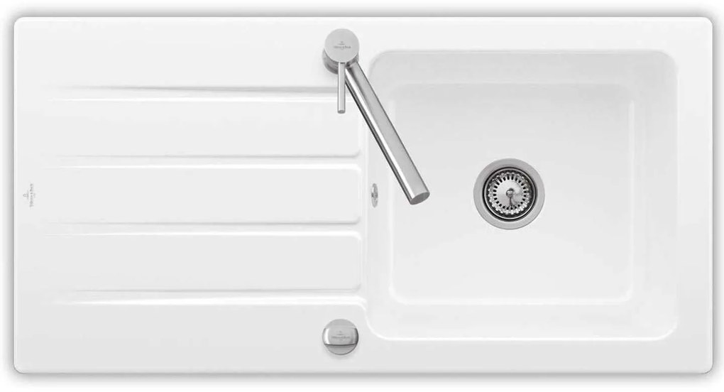 Villeroy & Boch Architectura - Keramický dřez 100x51 cm s odtokem, CeramicPlus, alpská bílá 336002R1
