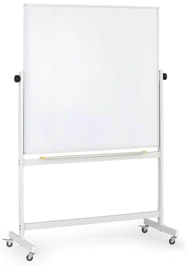Mobilní otočná magnetická tabule, lakovaný povrch, 1200 x 1200 mm