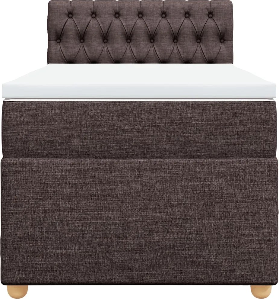 Box spring postel s matrací tmavě hnědá 90x200 cm textil 3286573