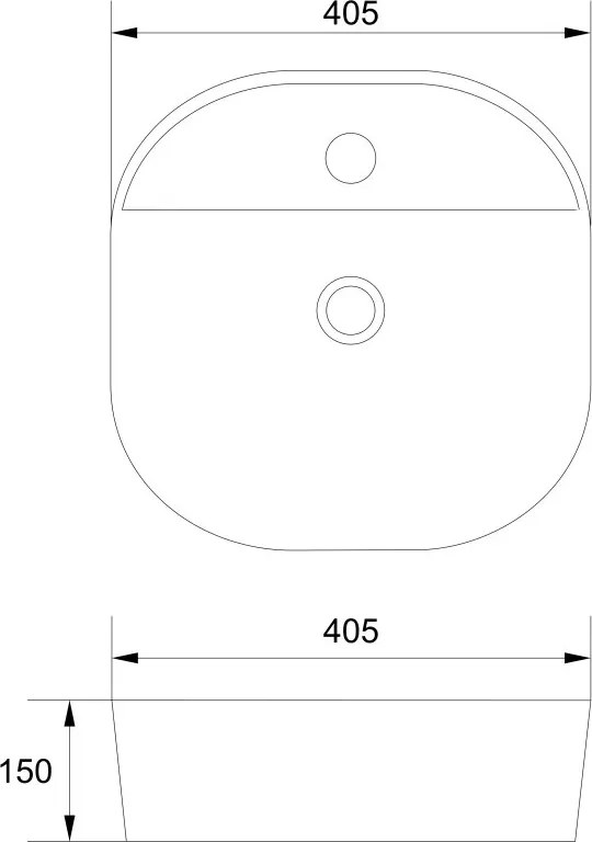 Mereo, Mereo Umyvadlo na desku s přepadem, Lota, 400x400x150 mm, čtvercové, keramické, MER-UC404015S