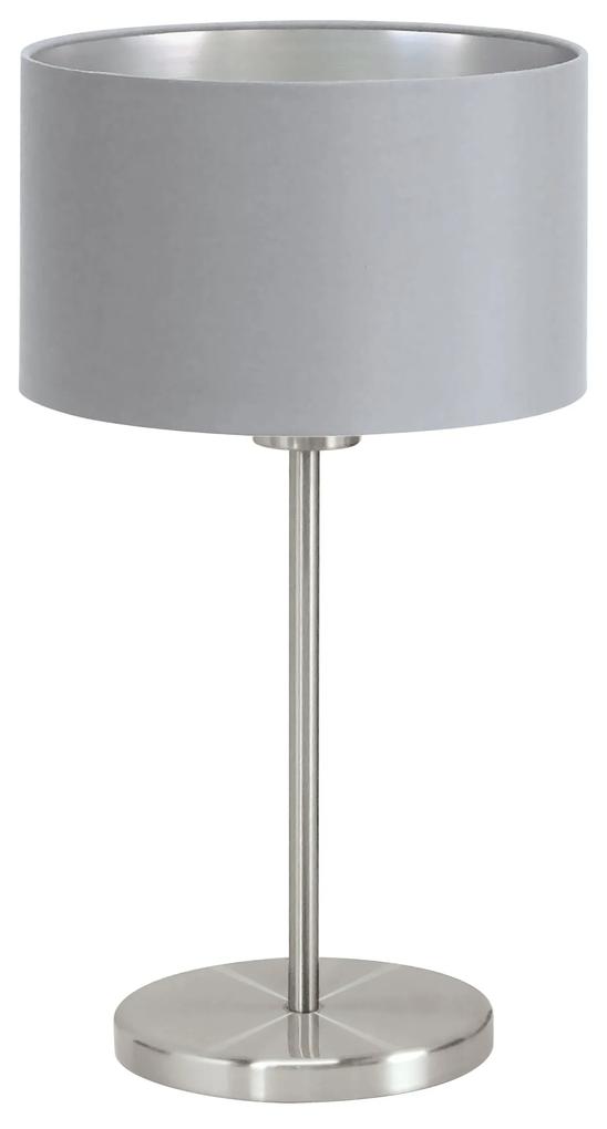 Eglo 31628  Maserlo grey silk - Stolní lampa v šedé barvě + Dárek LED žárovka, výška 42cm