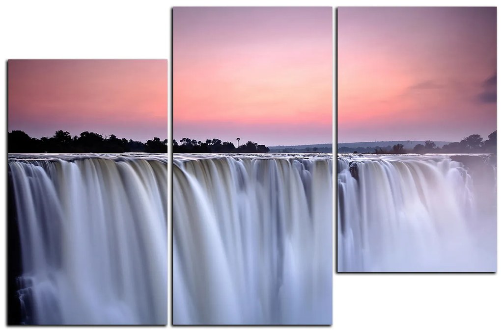 Obraz na plátně - Vodopád zbarvený západem slunce 1227D (105x70 cm)
