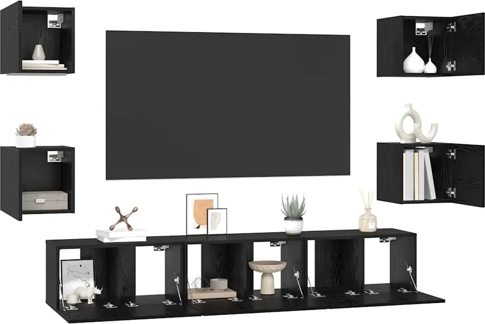 Sestava TV skříněk 7 ks Černý dub Kompozitní dřevo 3393397