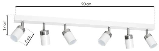 Bodové svítidlo JOKER 6xGU10/25W/230V bílá/lesklý chrom