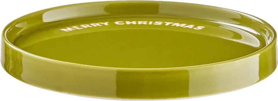 GOOD VIBES Talíř "Merry Christmas" 15 cm - zelená