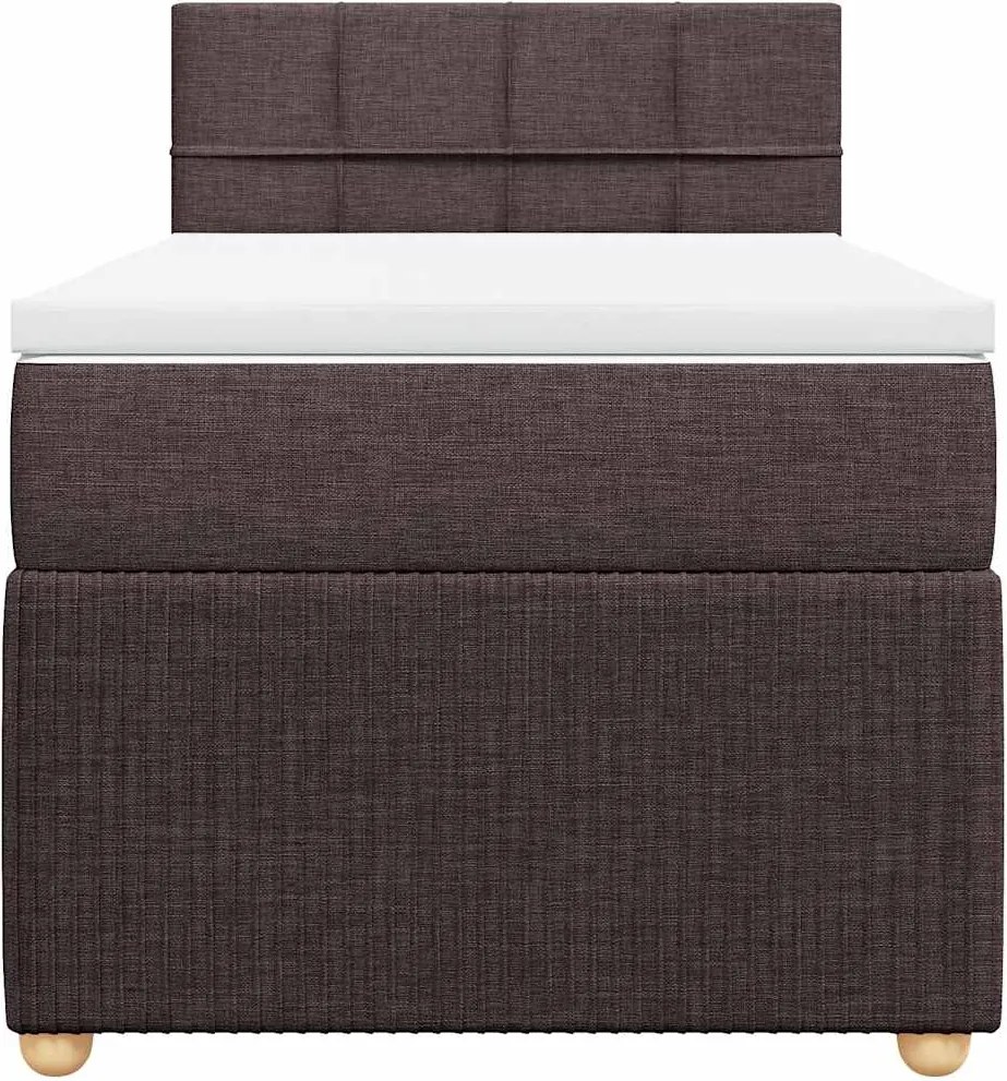 Box spring postel s matrací tmavě hnědá 80x200 cm textil 3289586