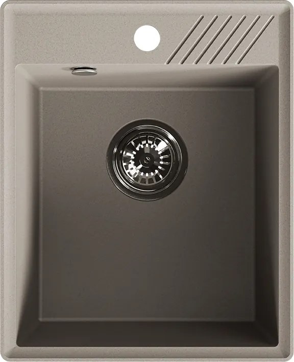 Laveo Hub, 1-komorový granitový dřez 394x485x204 mm, béžová, LAV-SPH_410Y