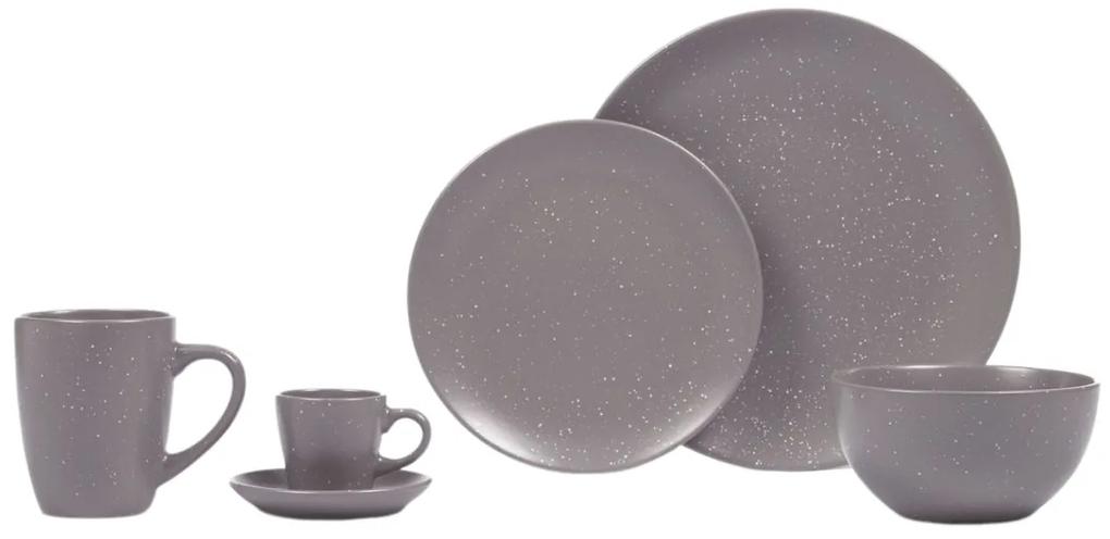 Tmavě šedý keramický dezertní talíř Kave Home Aratani 20,5 cm