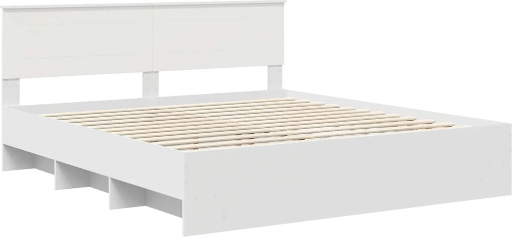 Rám postele s čelo Bílá 180 x 200 cm Kompozitní dřevo 3408823