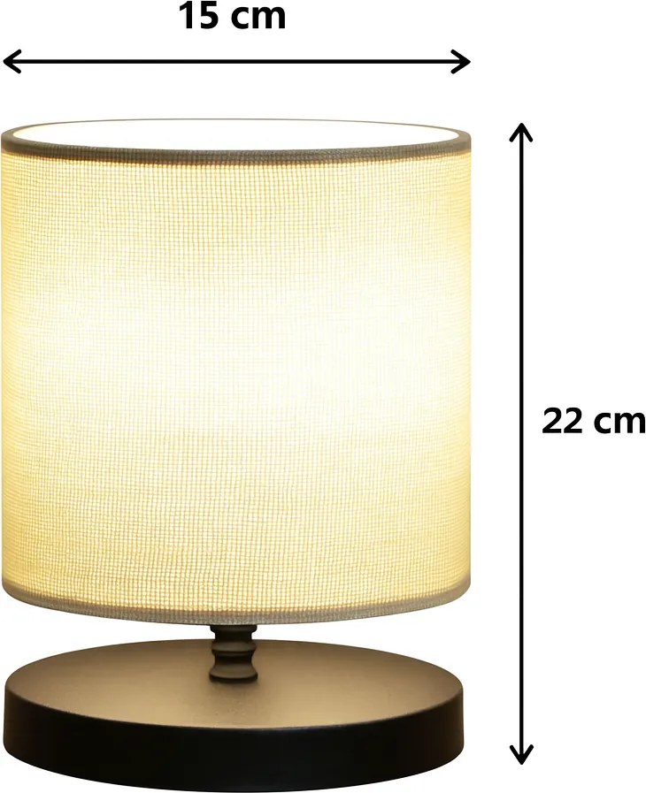 Stolní lampa Elena černá/béžová