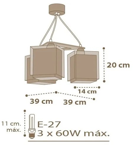 Dalber D-63394 - Dětský lustr GOOD NIGHT 3xE27/60W/230V