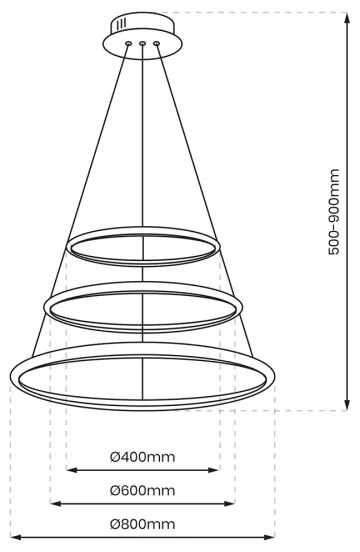 LED Lustr na lanku ROTONDA LED/93W/230V lesklý chrom