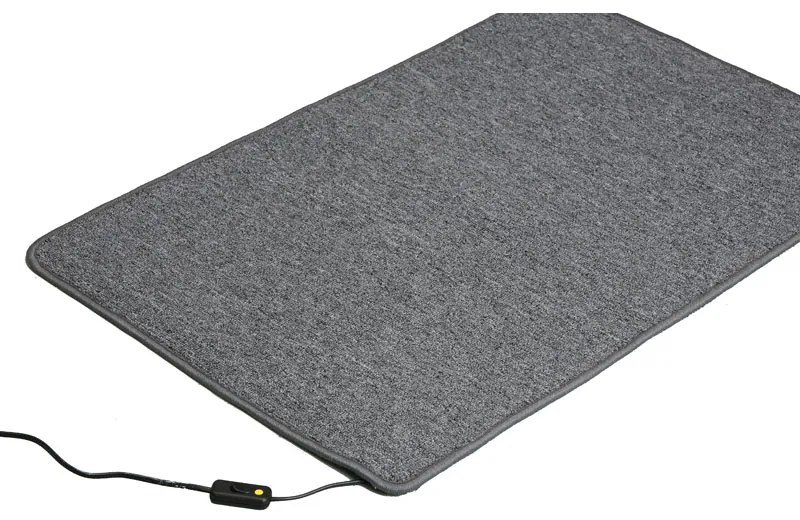 Topný koberec, 60 x 90 cm, šedý