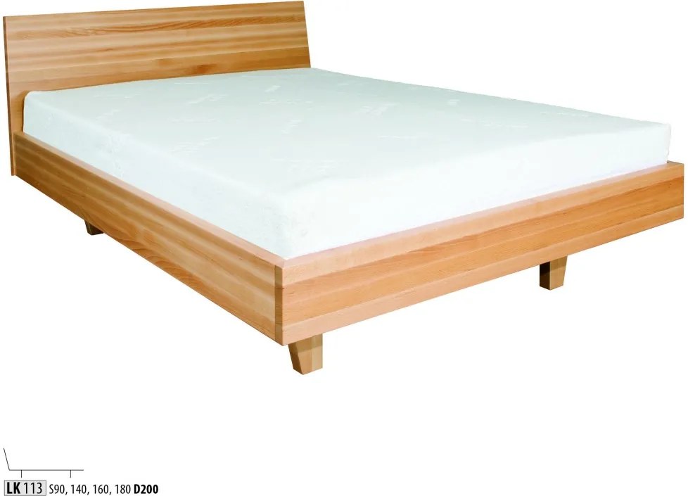 Drewmax Dřevěná postel 160x200 buk LK113 buk