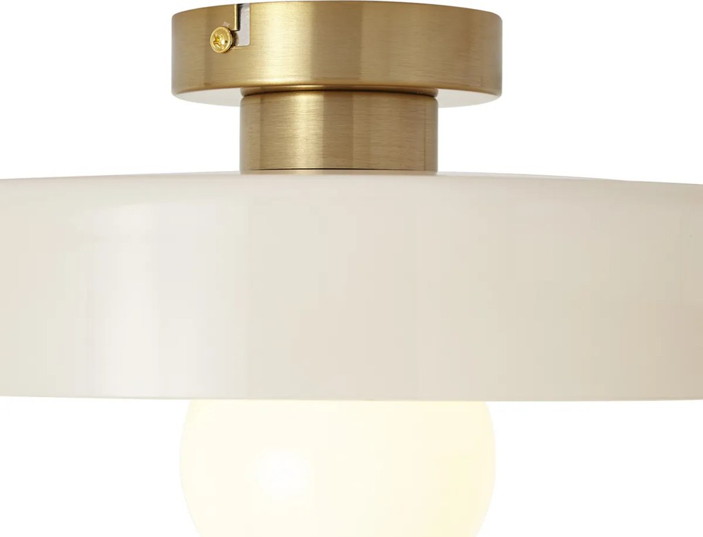 Retro Ceiling Lamp Bronze with Beige Glass - Jina