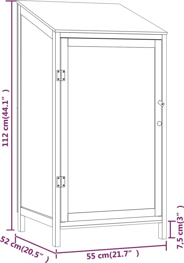 vidaXL Zahradní kůlna 55 x 52 x 112 cm masivní jedlové dřevo [152180] Barva: antracitová