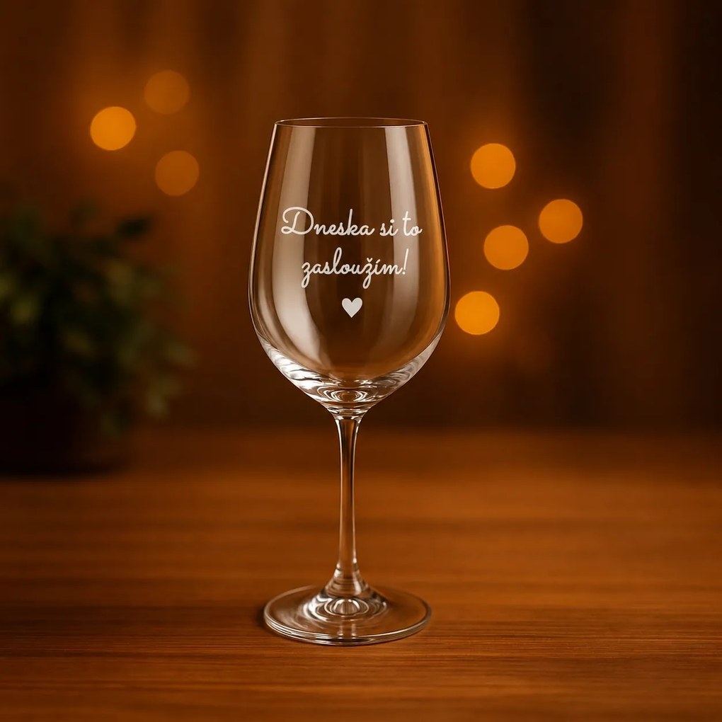 Ahome CZ Čirá sklenice na víno 450ml - Dneska si to zasloužím