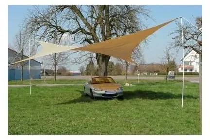 DEMA Čtyřcípá stínící plachta proti slunci 5x5 m, béžová 43203D